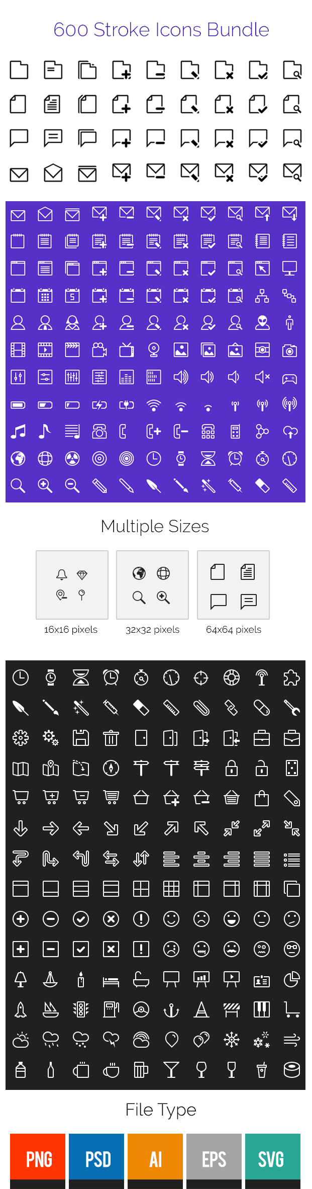 600 High Quality Stroke Icons | InkThemes
