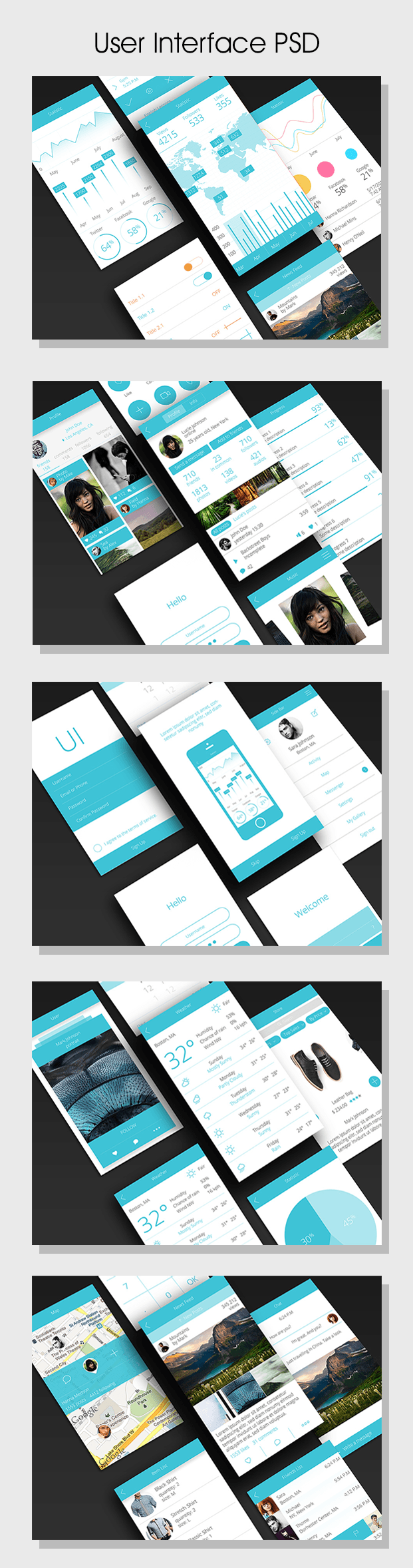 iOS 8 UI PSD Designs | InkThemes