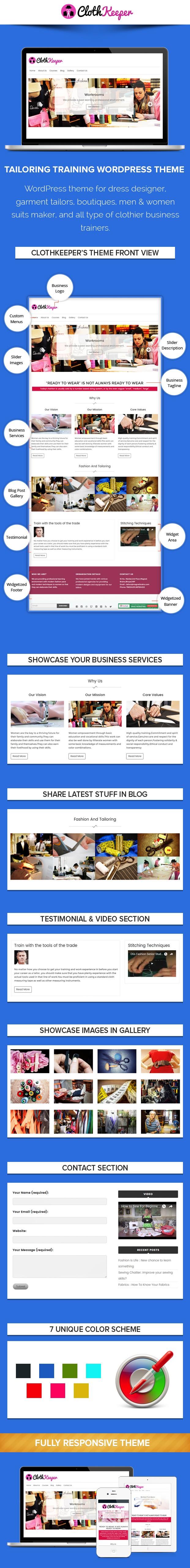 Tailoring Training WordPress Theme | InkThemes