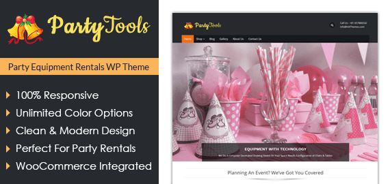 PartyTools - Party Equipment Rental WordPress Theme | InkThemes