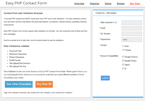 Easy And Advanced Contact Form Php Script