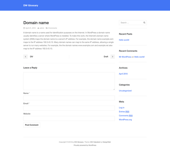 DW Glossary - WordPress Plugin | InkThemes
