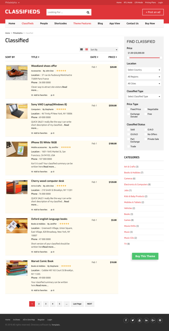 Classifieds - Ad Posting WordPress Theme (Templatic) | InkThemes