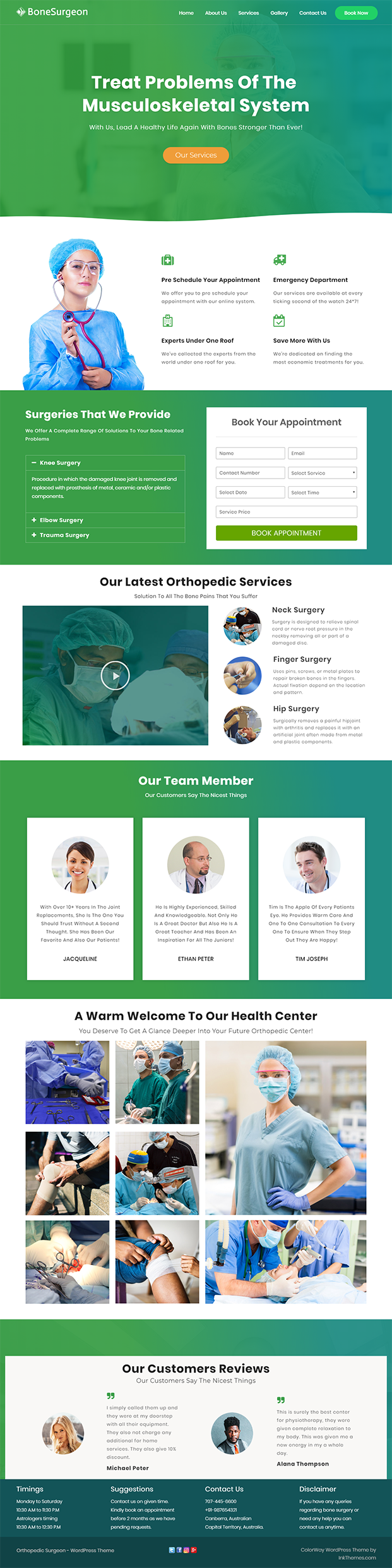 Orthopedic WordPress Theme For Surgeon & Doctors | InkThemes