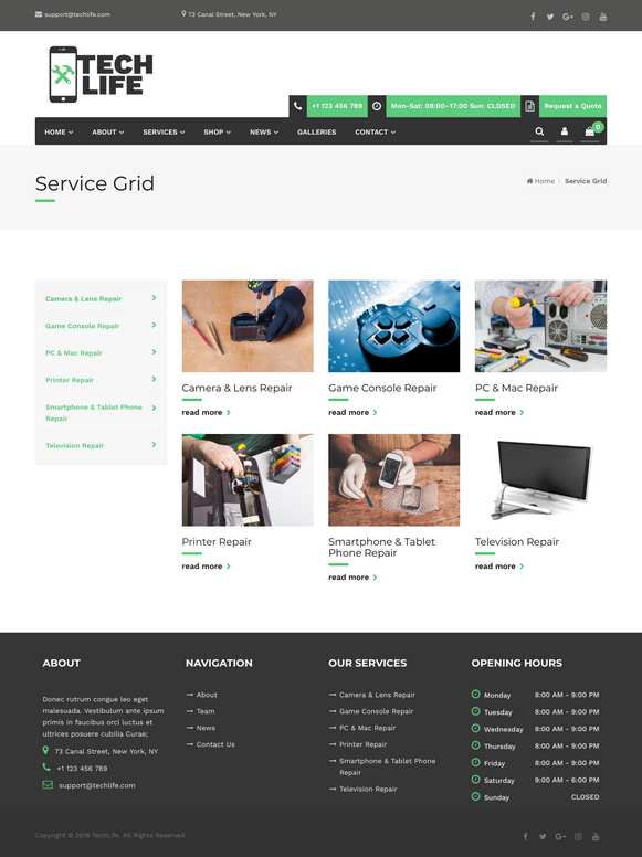 TechLife - Mobile & Electronic Repair WordPress Theme | InkThemes