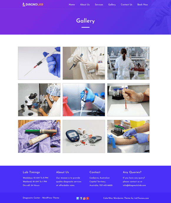 Diagnostic Laboratory WordPress Theme | InkThemes