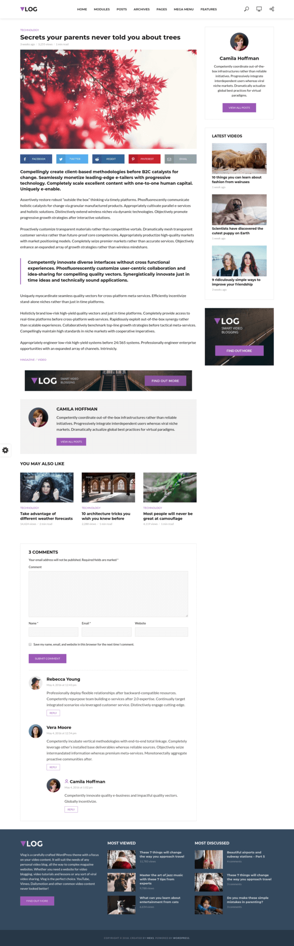 Vlog Video Blog Magazine Wordpress Theme Inkthemes
