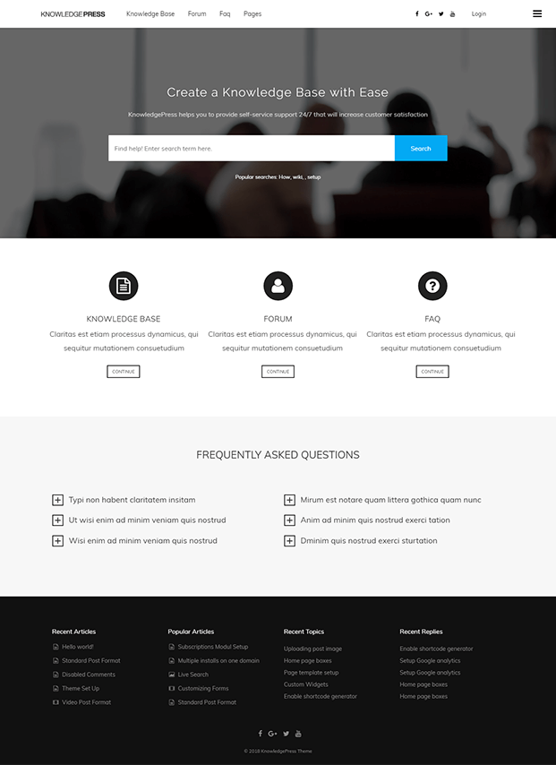 KnowledgePress - FAQ & Wiki WordPress Theme | InkThemes