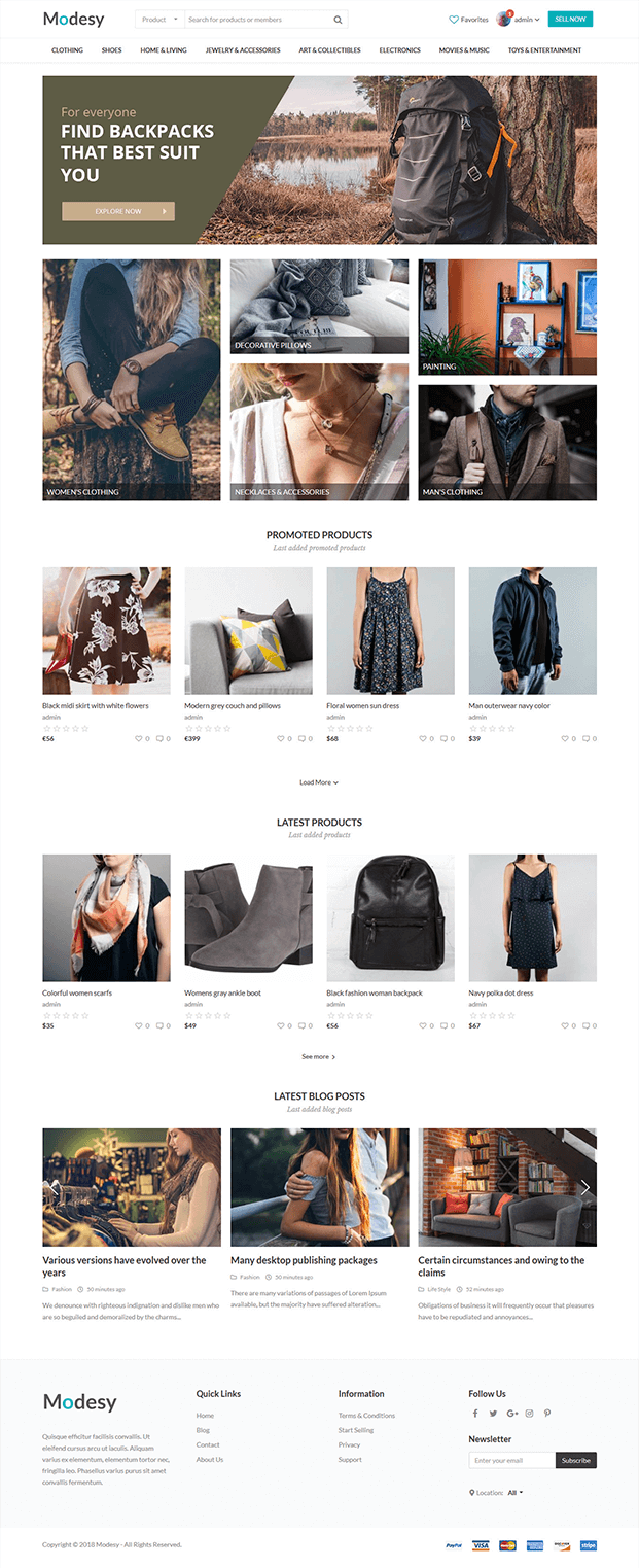 Modesy - Online Store PHP Script | InkThemes