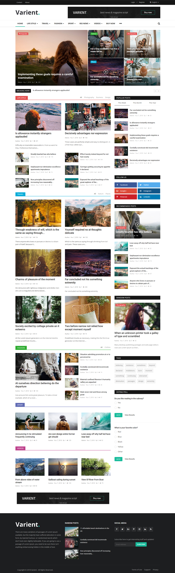 Varient News & Magazine PHP Script | InkThemes