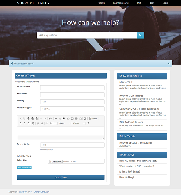 Support Centre - PHP Script For Support Ticket System | InkThemes