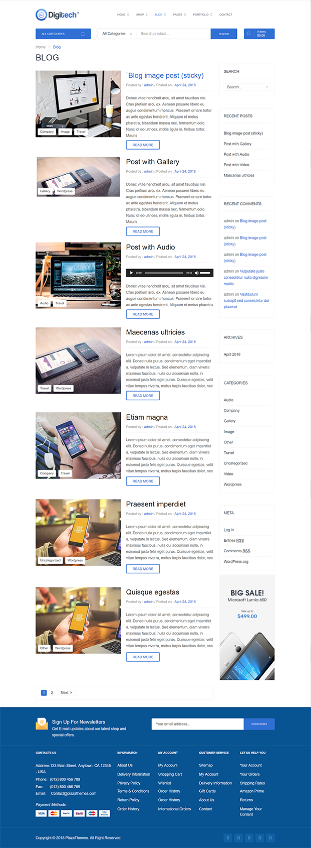 Digitech - Responsive Technology WordPress Theme | InkThemes