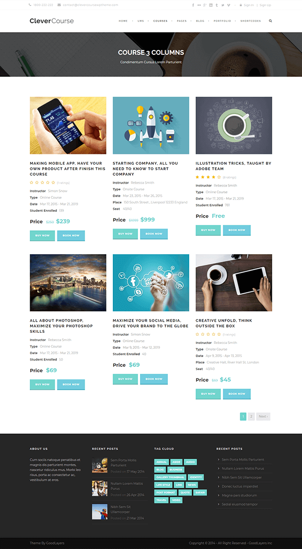 Clever Course - Responsive LMS WordPress Theme | InkThemes