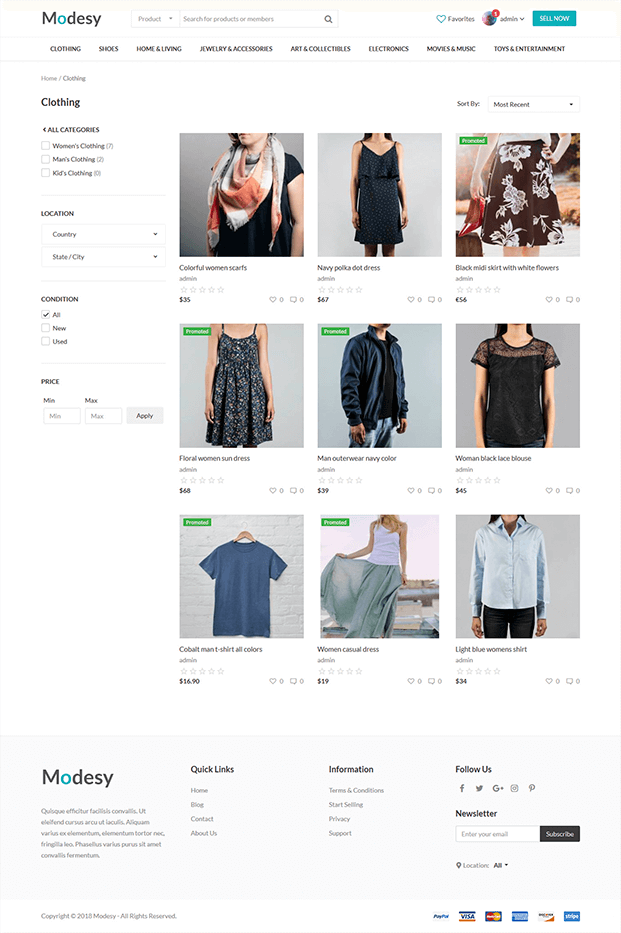 Modesy - Online Store PHP Script | InkThemes