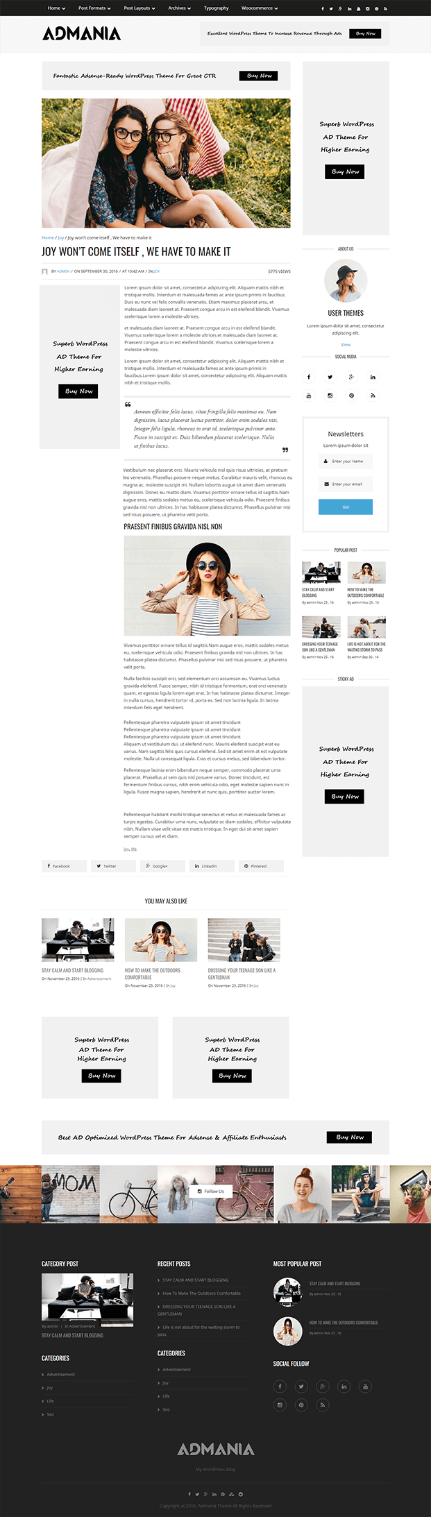 Admania - AdSense WordPress Theme For Affiliate Marketers | InkThemes