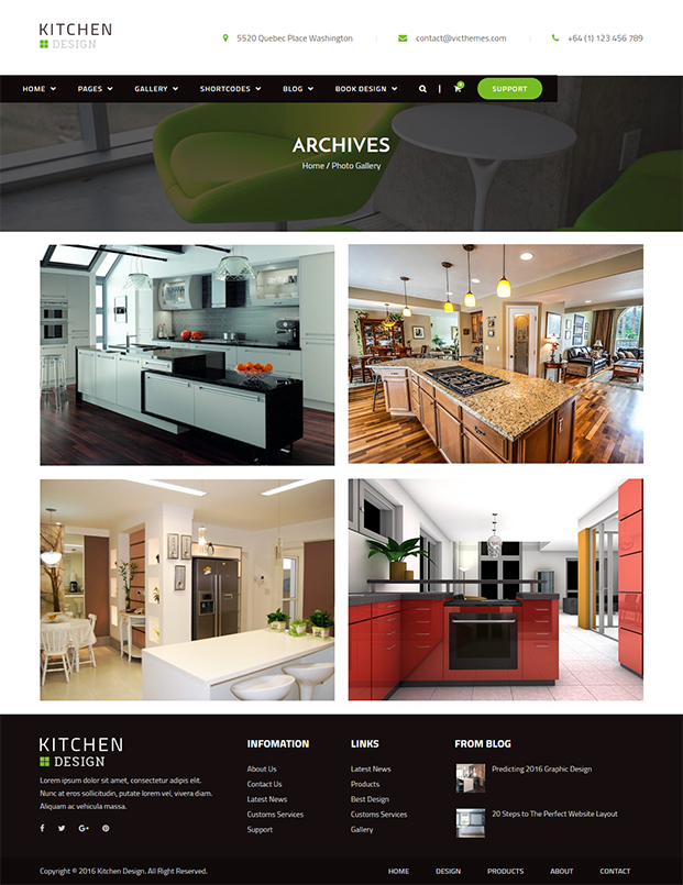 Kitchen - Modern Kitchen Design WordPress Theme | InkThemes