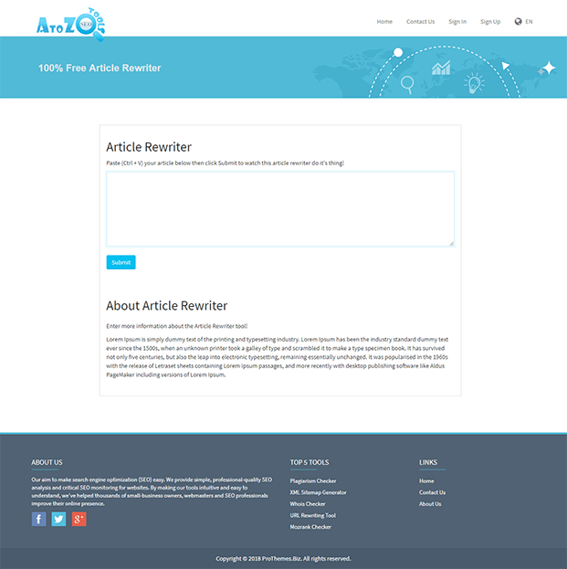 AtoZ SEO Tools - Advanced SEO PHP Script | InkThemes AtoZ SEO Tools - Advanced SEO PHP Script | InkThemes