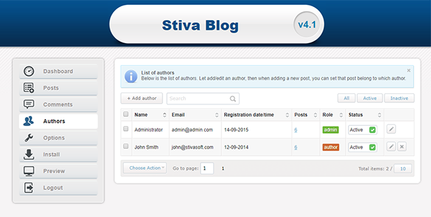 STIVA PHP Blog Script For Bloggin Platform | InkThemes
