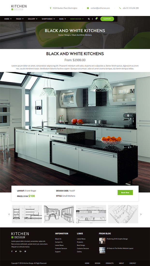 Kitchen - Modern Kitchen Design WordPress Theme | InkThemes