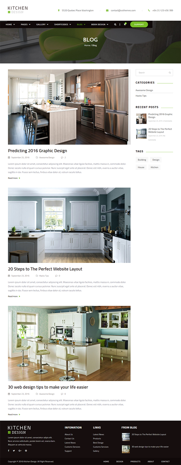 Kitchen - Modern Kitchen Design WordPress Theme | InkThemes