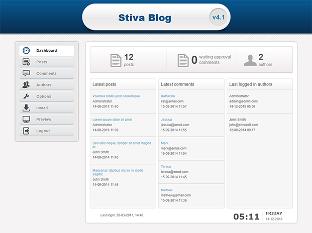 STIVA PHP Blog Script For Bloggin Platform | InkThemes