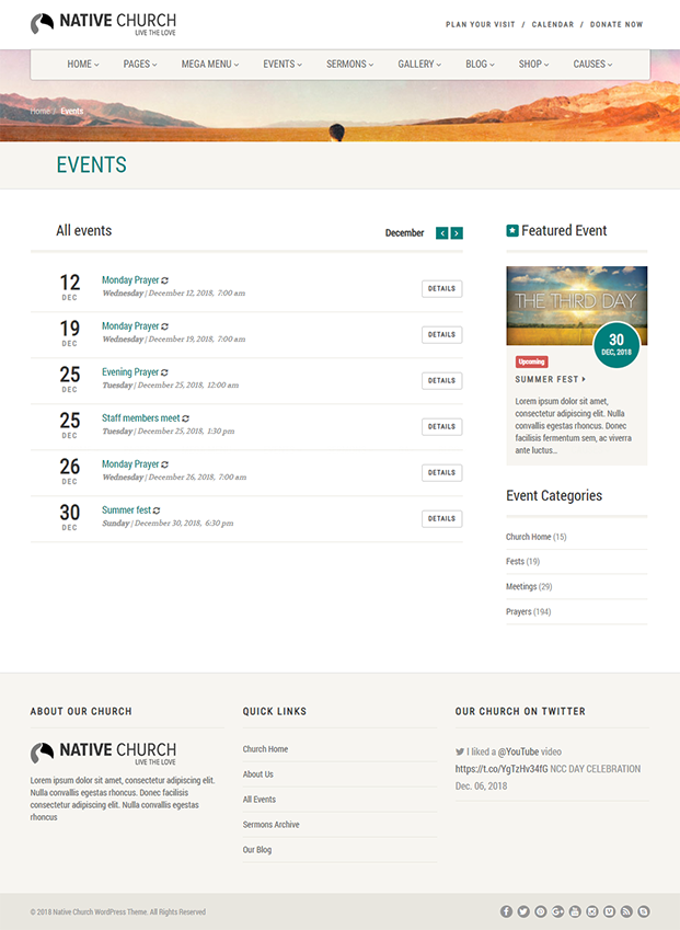 NativeChurch - WordPress Theme For Church And Charity | InkThemes