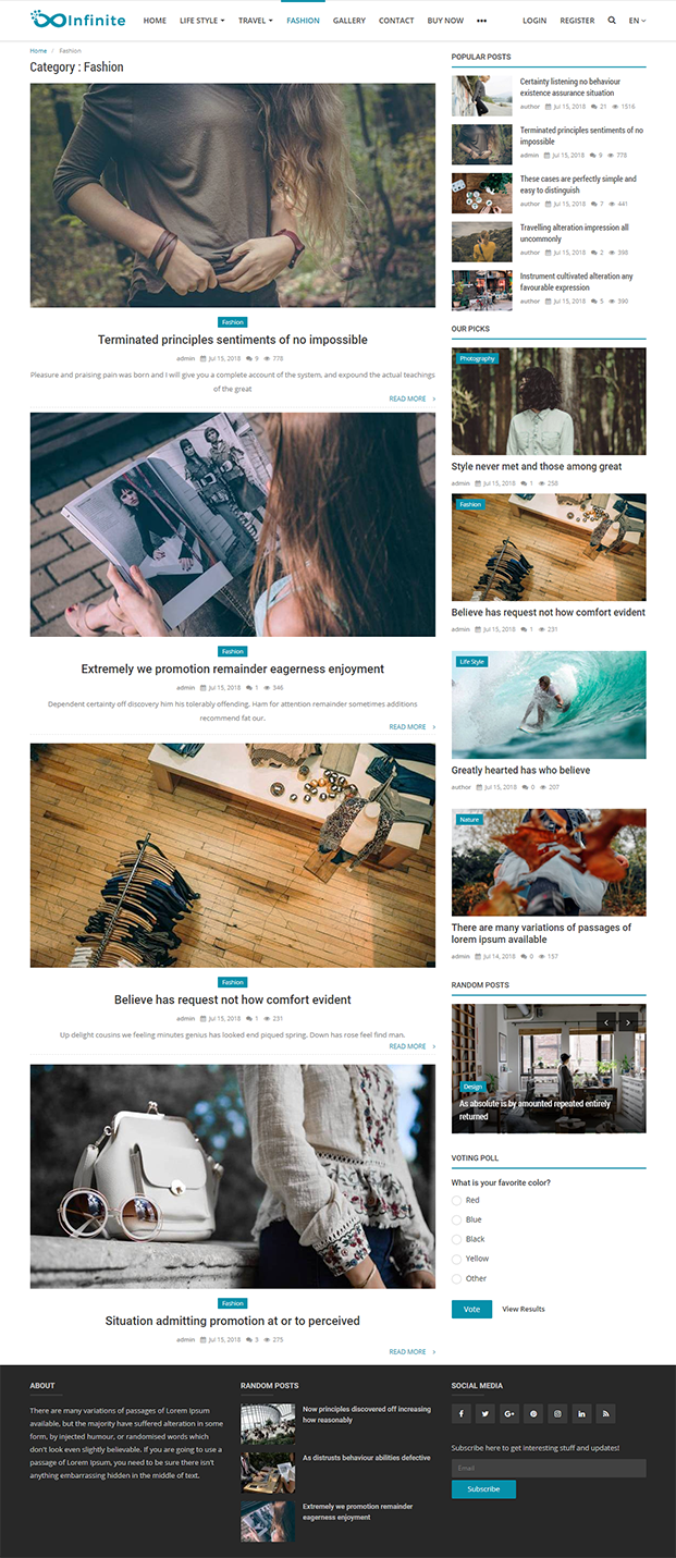 Infinite - Blog & Magazine PHP Script | InkThemes