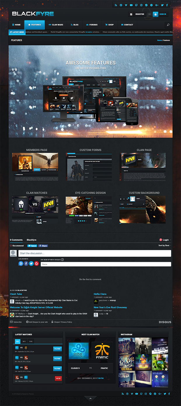Blackfyre - Responsive Gaming WordPress Theme | InkThemes