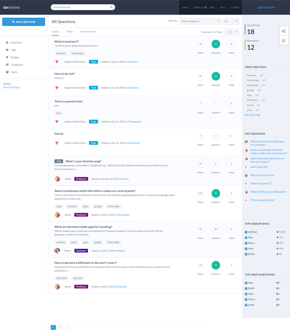 QAEngine - Question and Answer WordPress Theme | InkThemes