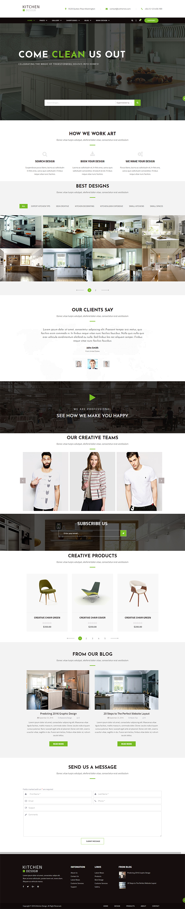Kitchen - Modern Kitchen Design WordPress Theme | InkThemes