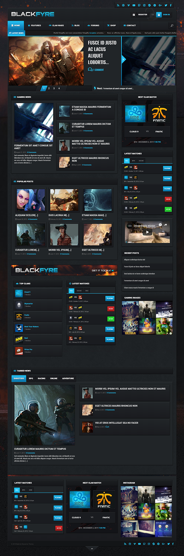 Blackfyre - Responsive Gaming WordPress Theme | InkThemes