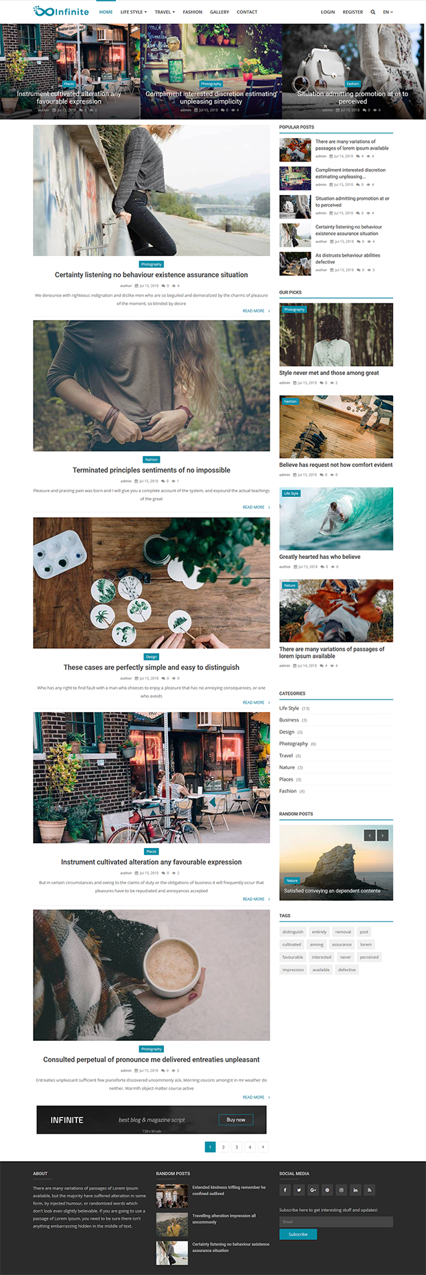 Infinite - Blog & Magazine PHP Script | InkThemes