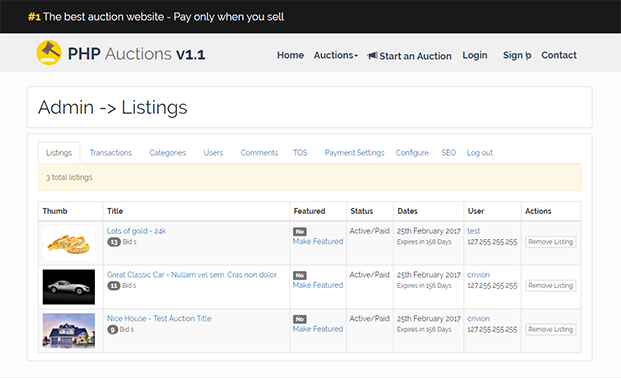 Php Auctions Script For Auction Platform Inkthemes