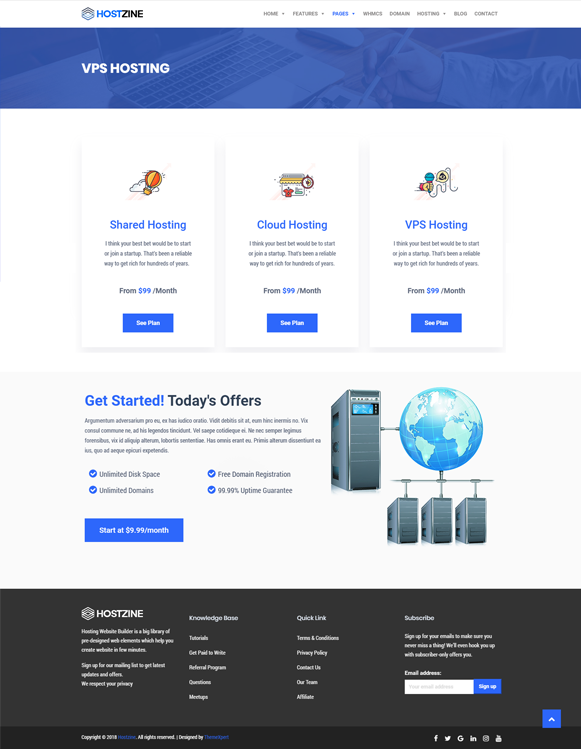 Hostzine - WordPress Hosting Theme | InkThemes