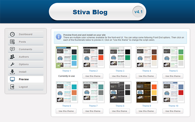 STIVA PHP Blog Script For Bloggin Platform | InkThemes