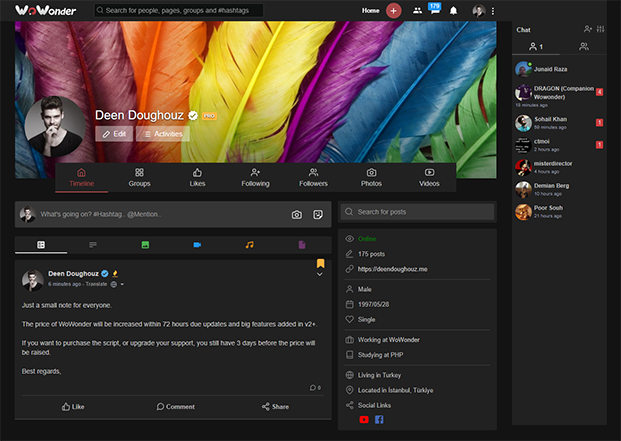WoWonder Facebook Clone PHP Script| InkThemes WoWonder Facebook Clone PHP Script| InkThemes