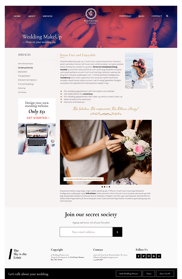 Responsive Wedding Planner WordPress Theme | InkThemes