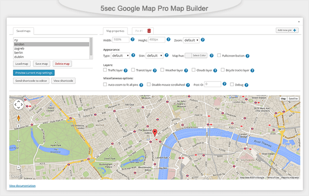 5sec Google Maps PRO Plugin For WordPress | InkThemes