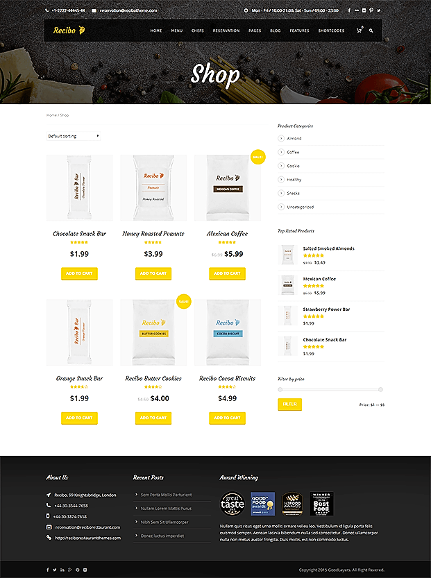Recibo - Advanced WordPress Restaurant Theme | InkThemes