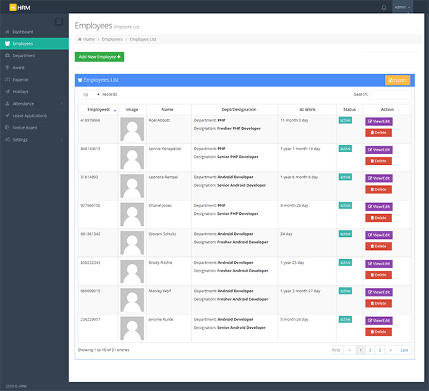 HRM - Employee Management PHP Script | InkThemes