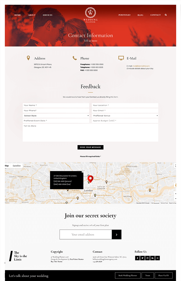 Responsive Wedding Planner WordPress Theme | InkThemes