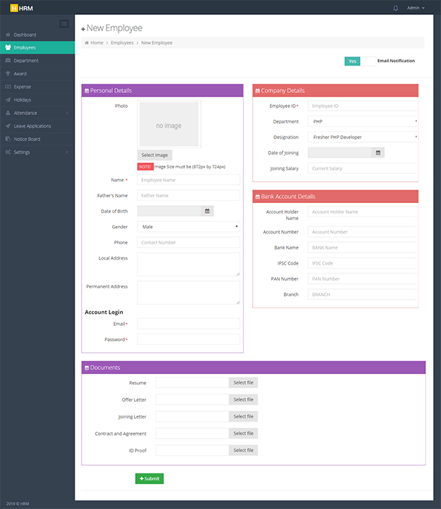 HRM - Employee Management PHP Script | InkThemes