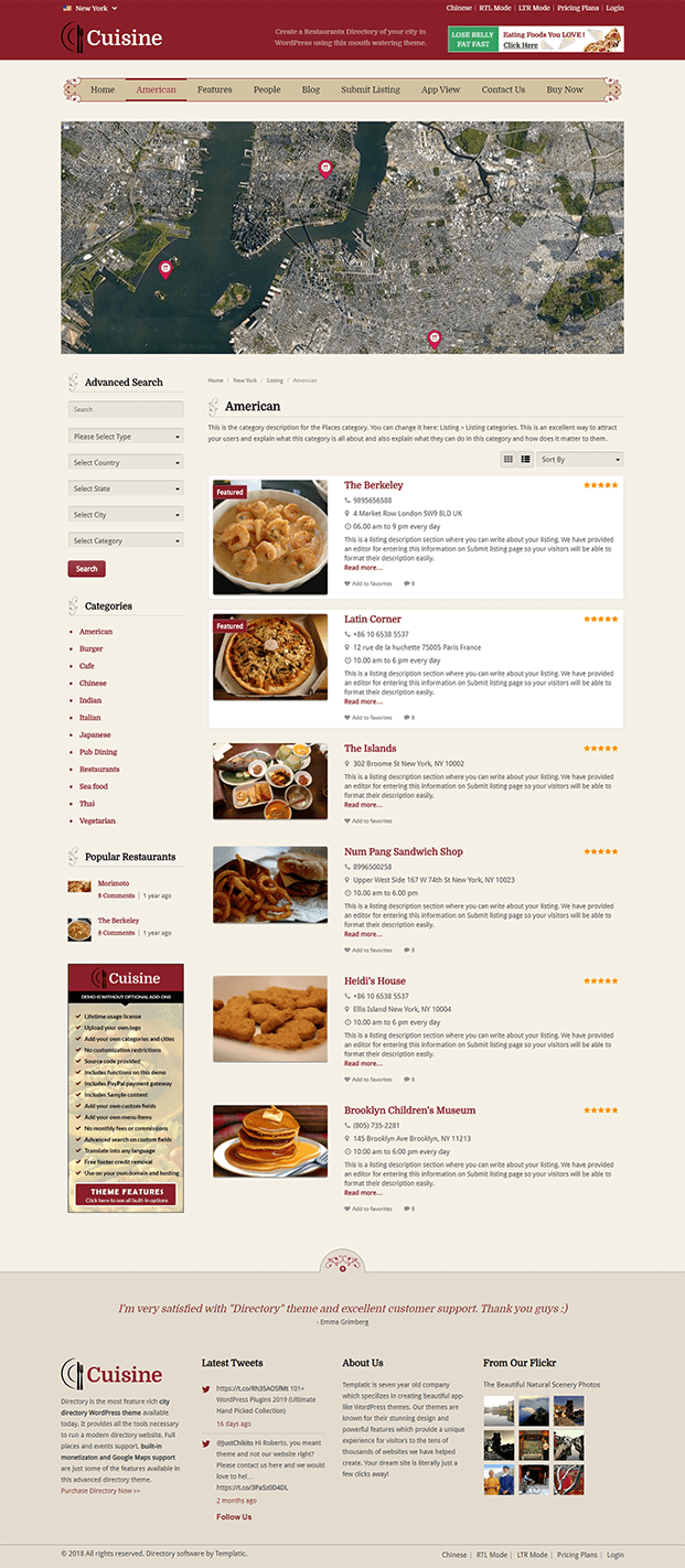 Cuisine - Restaurant Directory WordPress Theme | InkThemes