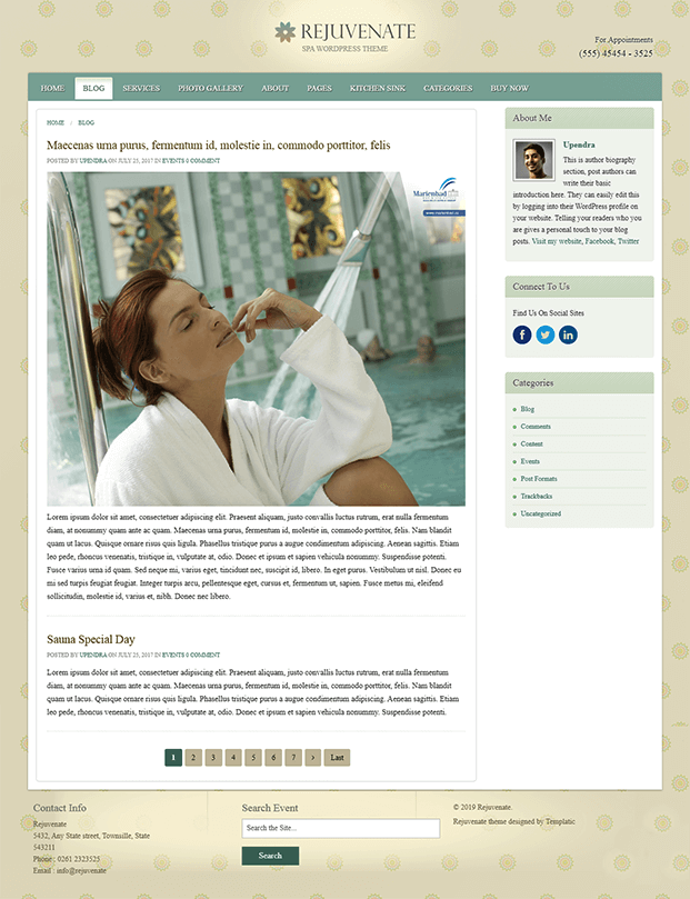 Rejuvenate - WordPress Spa Salon Theme| InkThemes