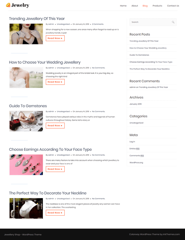 Responsive Jewelry WordPress Theme | InkThemes