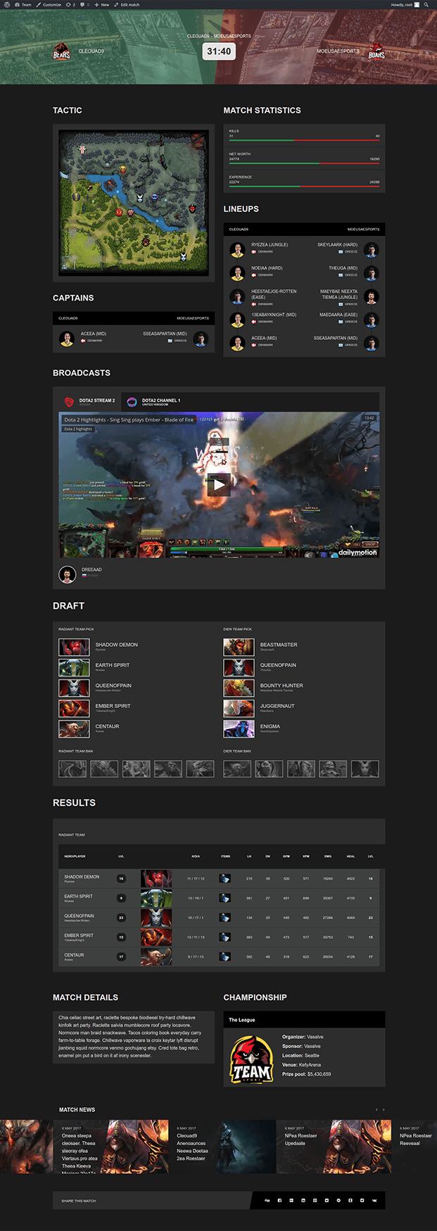 MultiSport Platform (MSP) - WordPress Sports Plugin | InkThemes
