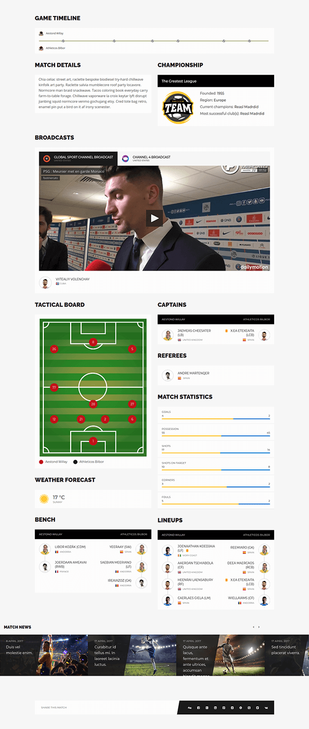 MultiSport Platform (MSP) - WordPress Sports Plugin | InkThemes