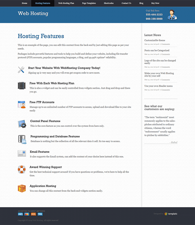 Premium WebHosting WordPress Theme | InkThemes
