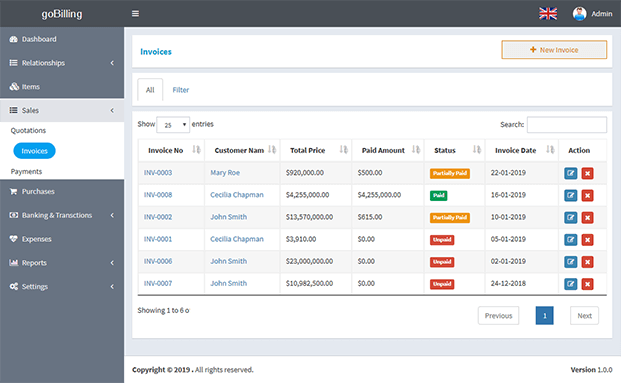 goBilling - Invoicing & Accounting PHP Script | InkThemes