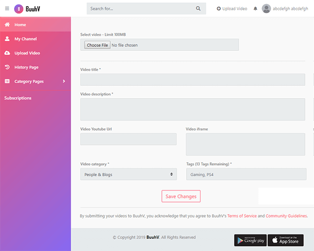 BuuhV - Readymade Social Video PHP Script | InkThemes